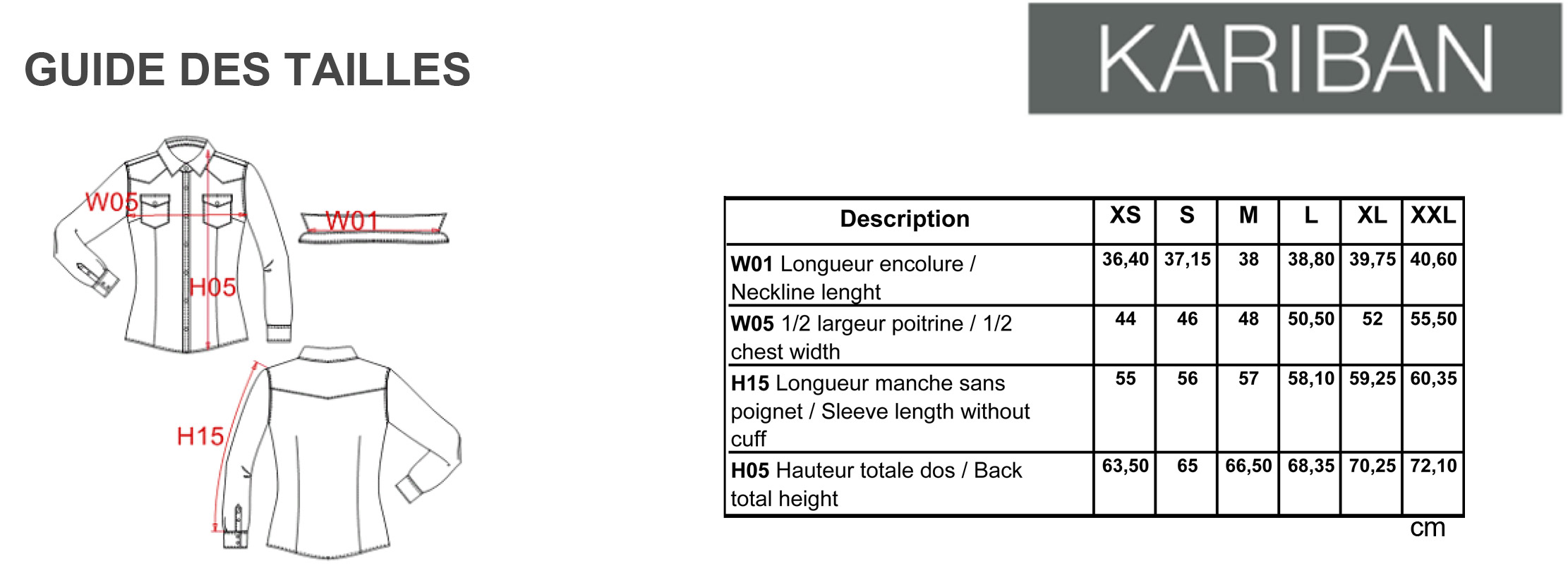 Kariban Chemise denim manches longues femme